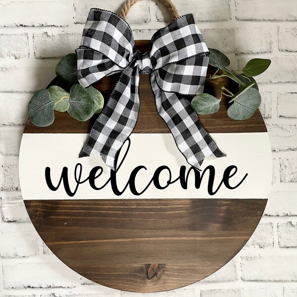 Round Welcome Sign - Etsy