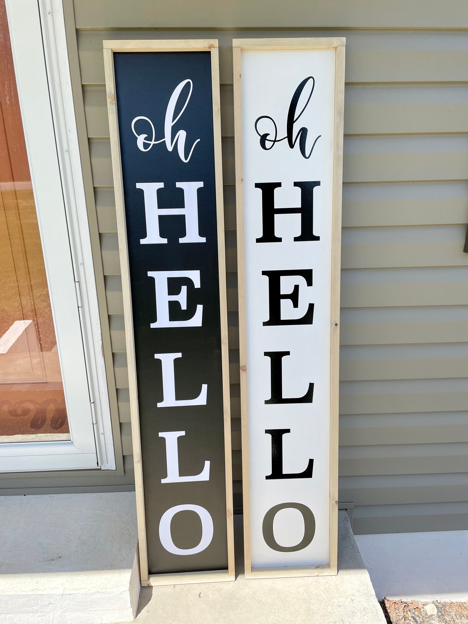 Oh Hello Sign Welcome Sign Front Porch Sign Patio Sign | Etsy