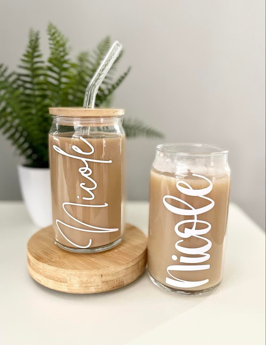 Personalized Glass Cup, Customizable Name Cup, Reusable Glass, Beer ...