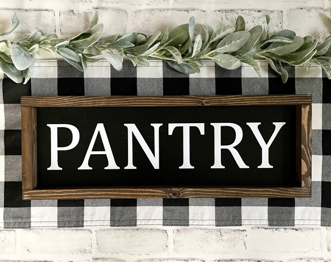 Framed Pantry Farmhouse Sign, Pantry Door Sign, Overhead Pantry Sign ...