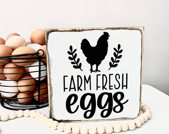 Farm Fresh Eggs Sign, Kitchen Sign, Farmhouse Sign, Chicken Eggs ...