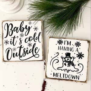Snow Sign, Winter Decor, Christmas Decorations, Cold Weather Sign ...