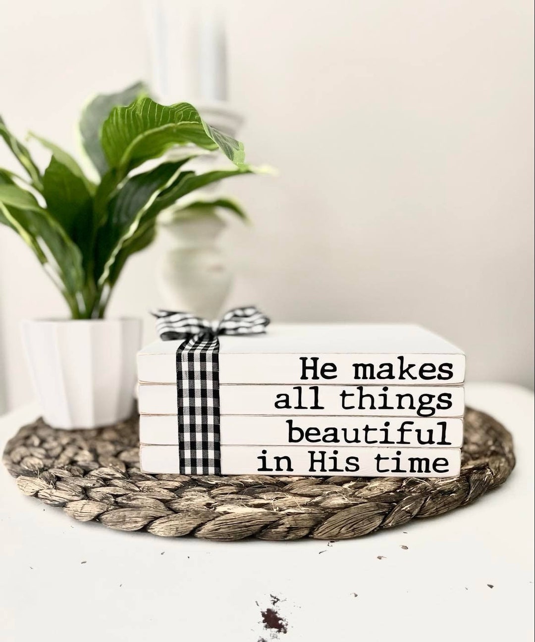 Christian Book Stack, Christian Decorations, Home Decor, Small ...