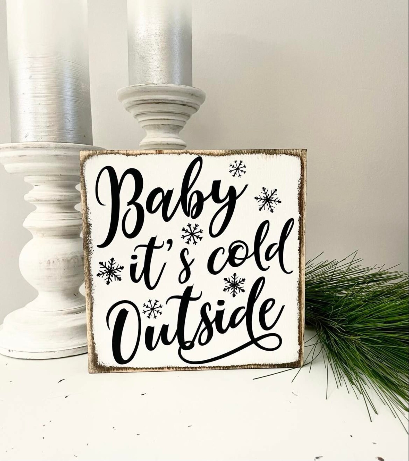 Snow Sign, Winter Decor, Christmas Decorations, Cold Weather Sign ...