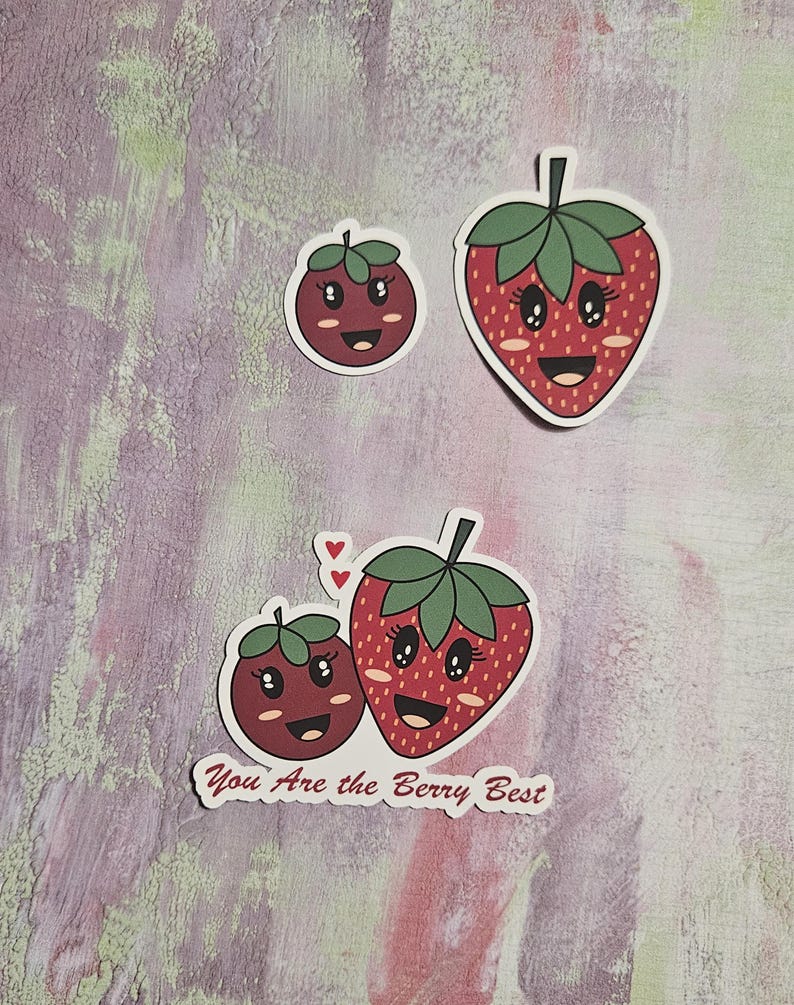 Smiling Strawberry 2 Inch Sticker - Etsy
