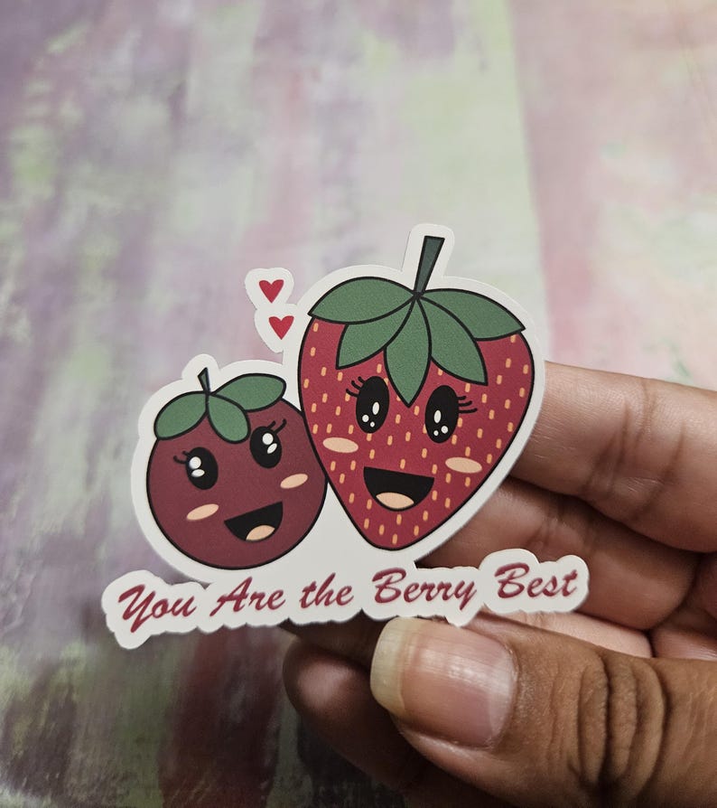 Smiling Strawberry 2 Inch Sticker - Etsy