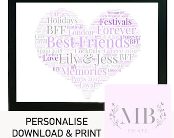 Friends Word Art | Etsy