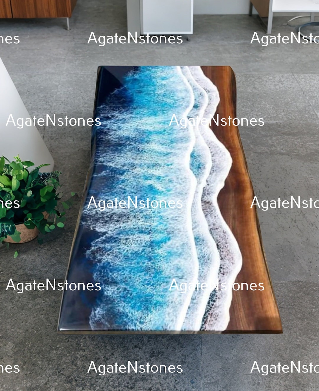 Ocean Waves Epoxy Counter Top, Epoxy Kitchen Counter, Epoxy Ocean Slabs ...