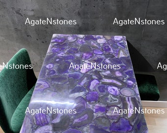 Rectangular Shape Amethyst Stones Countertop / Dining Table - Etsy