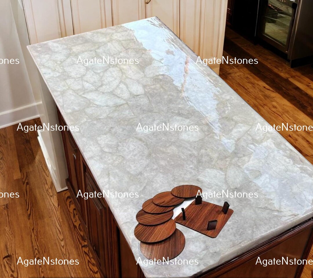 Luxuries White Quartz Counter, Labradorite Kitchen & Dining Counter ...