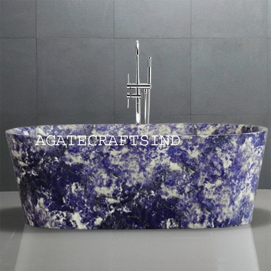 Exclusive Sodalite Agate Bathroom Bathtub, Vintage Style Gemstone ...