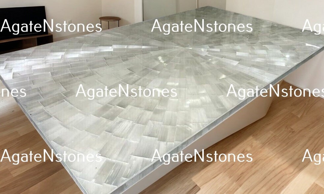 Handmade Selenite Gemstone Dining Table Top: Natural Stone Home Decor ...