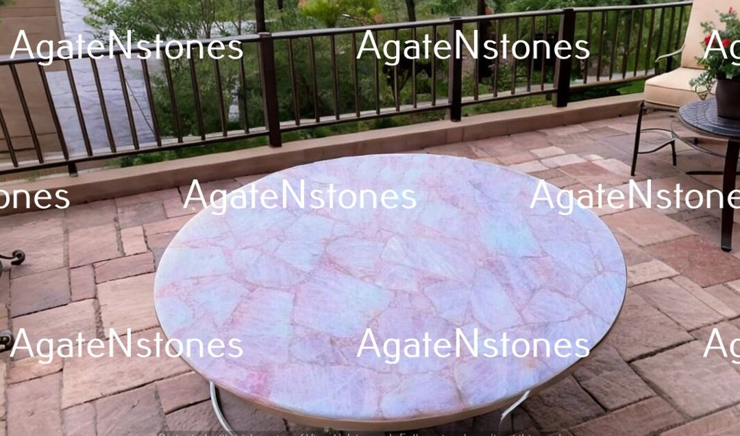 Handmade Rose Quartz Agate Inlay Coffee Table Top - Etsy