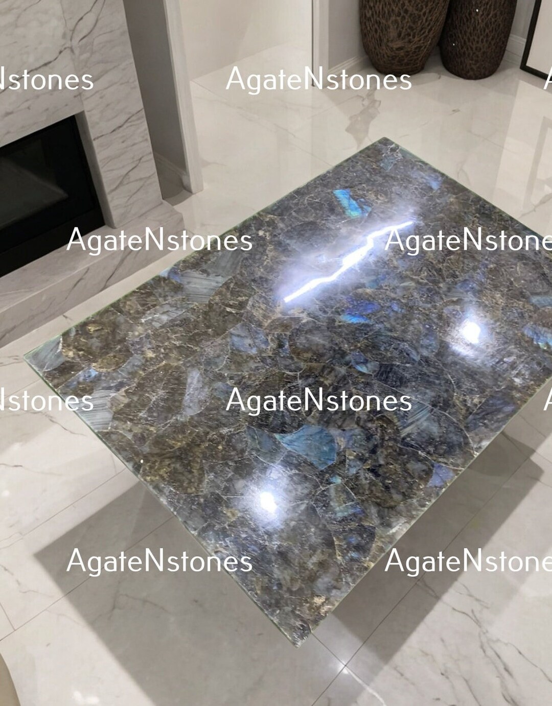 Labradorite Countertops Bar & Kitchen Slab Dining Table Slab , Center ...