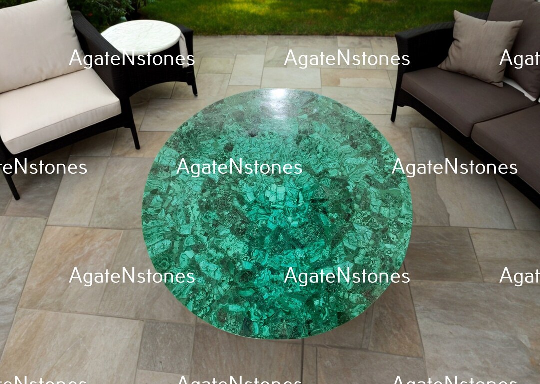 Elegant Malachite Table Top Malachite Stone Inlay. Marble Table Top for ...