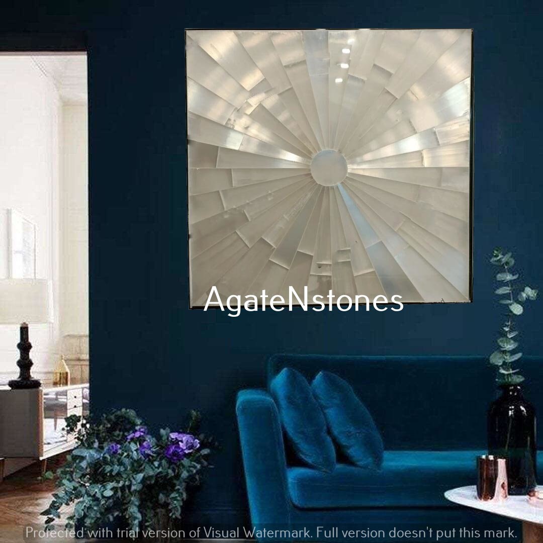 Handmade Selenite Wall Panel: Luxury Gemstone Decor - Etsy