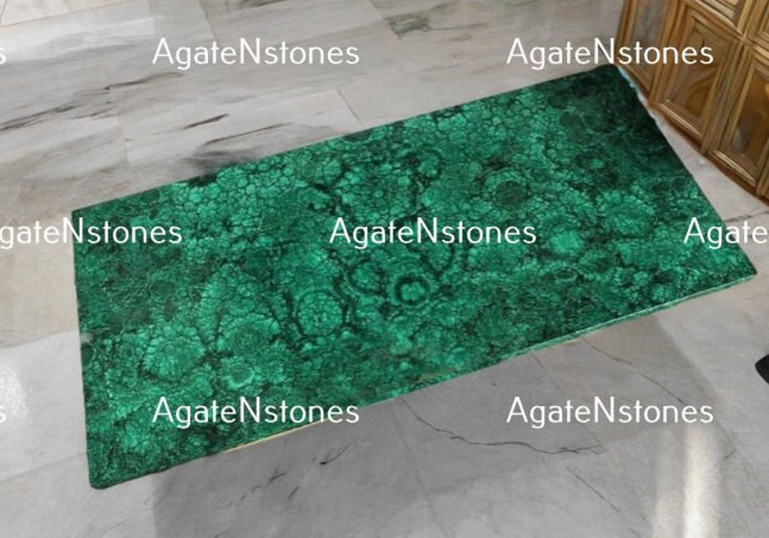 Marble Malachite Table Top / Rectangular Malachite Dining Handmade ...