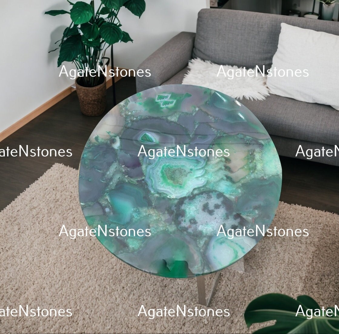 Green Agate Table, Agate Coffee Table, Dining Table, Agate Side Table ...