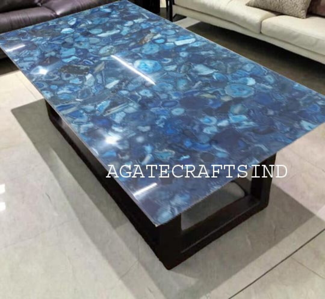 Blue Agate Dining Table Top, Agate Office Conference Table Top ...