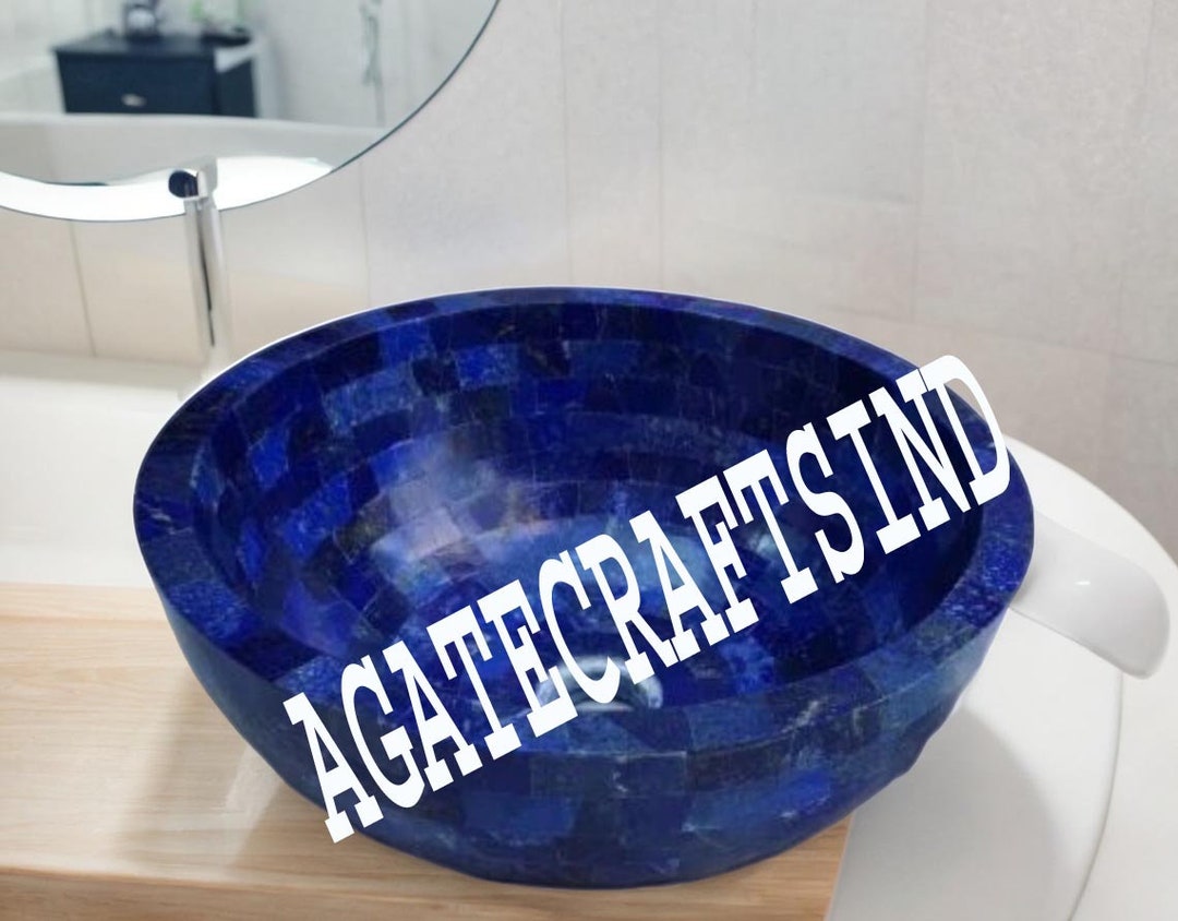 Lapis Lazuli Sink, Round Sink, Marble Gemstone Sink, Bathroom & Kitchen ...