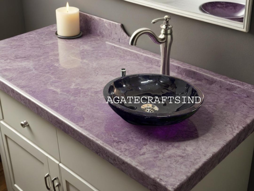 Amethyst Sink, Round Wash Basin, Bathroom Sink, Gemstone Sink, Amethyst ...