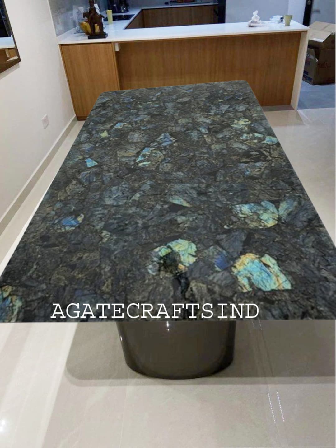 Blue Flash Labradorite Countertop Slab: Natural Stone Kitchen & Dining ...