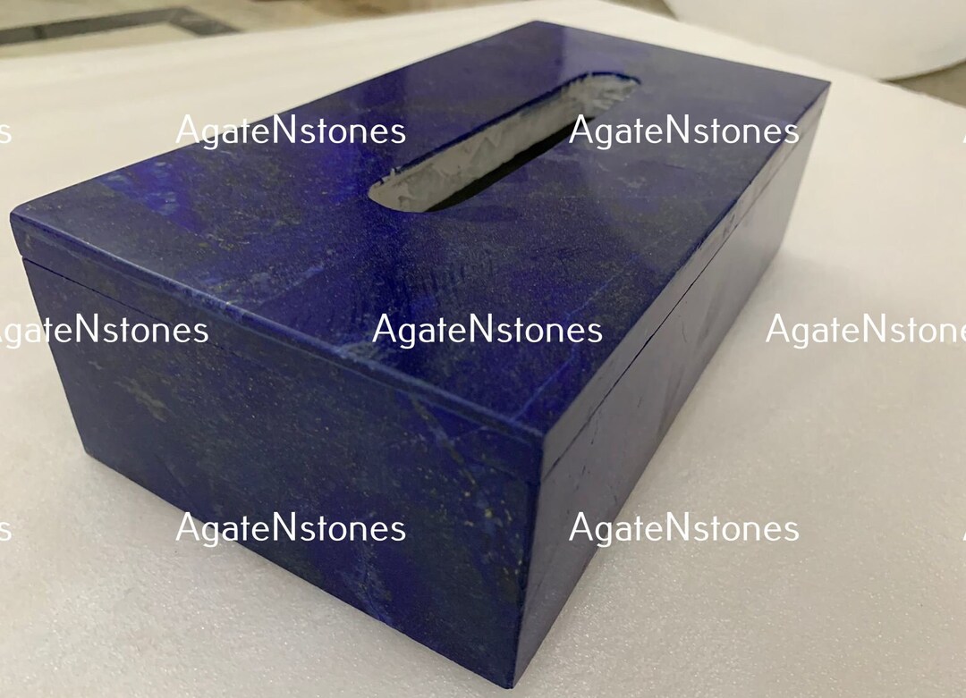 Handmade Lapis Lazuli Inlay Tissue Box: White Marble Bathroom Decor - Etsy