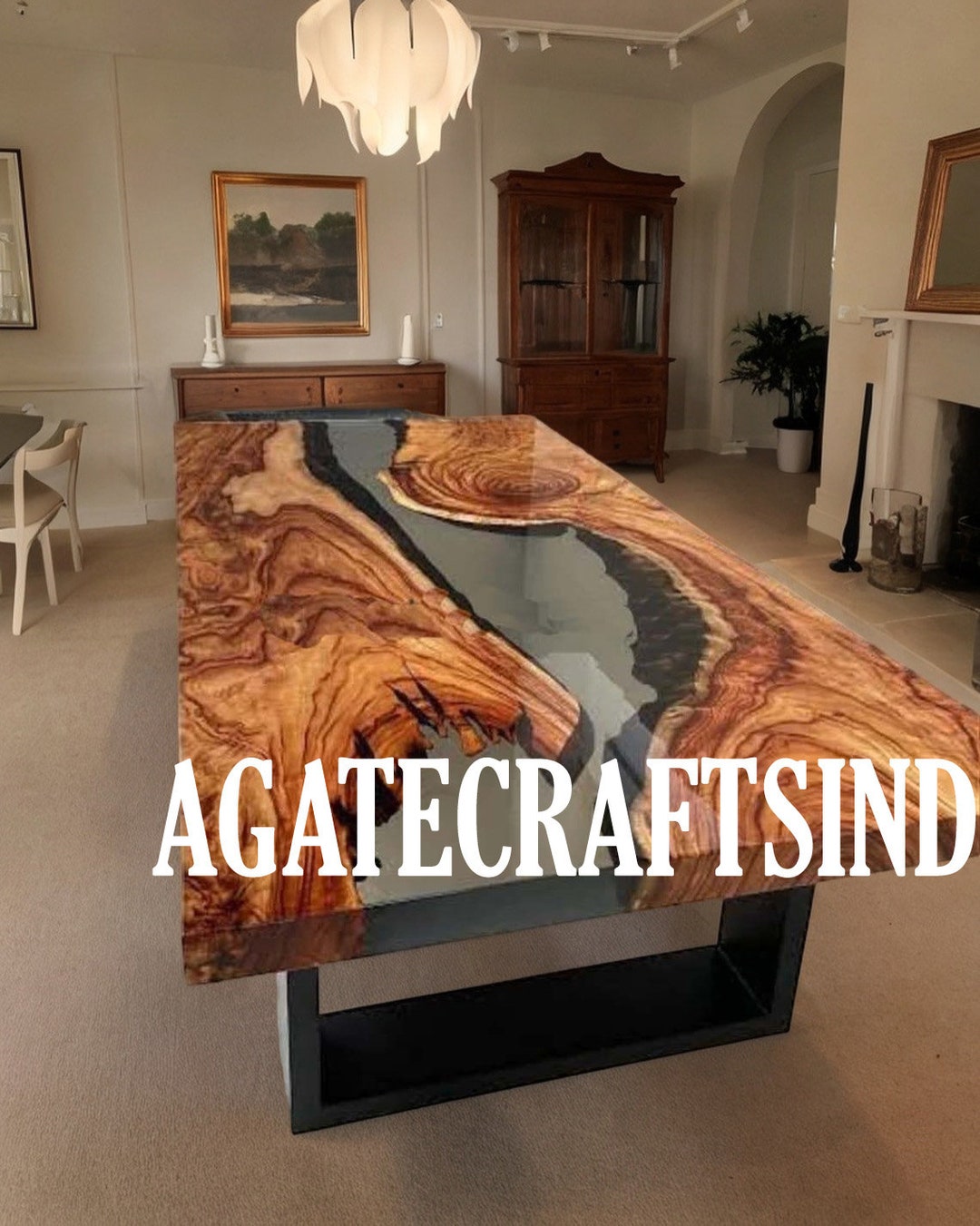 Clear Epoxy Resin Table Top, Epoxy Dining Table & Counter Top Slab ...