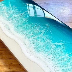 Ocean Waves Table Top Epoxy Counter Slab Epoxy Console - Etsy