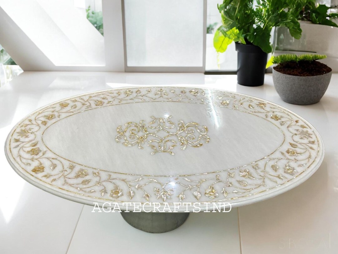 Marble Dine Table, With Mother of Pearl Stone Inlay Work Table, Marble ...
