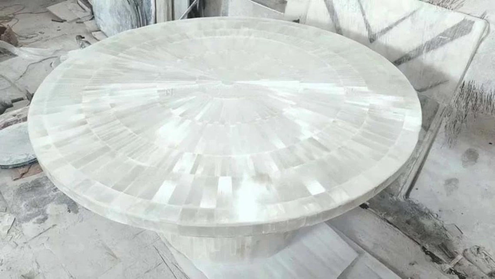 Handmade Selenite Stone Sunburst Table Top: Luxury Home Decor - Etsy