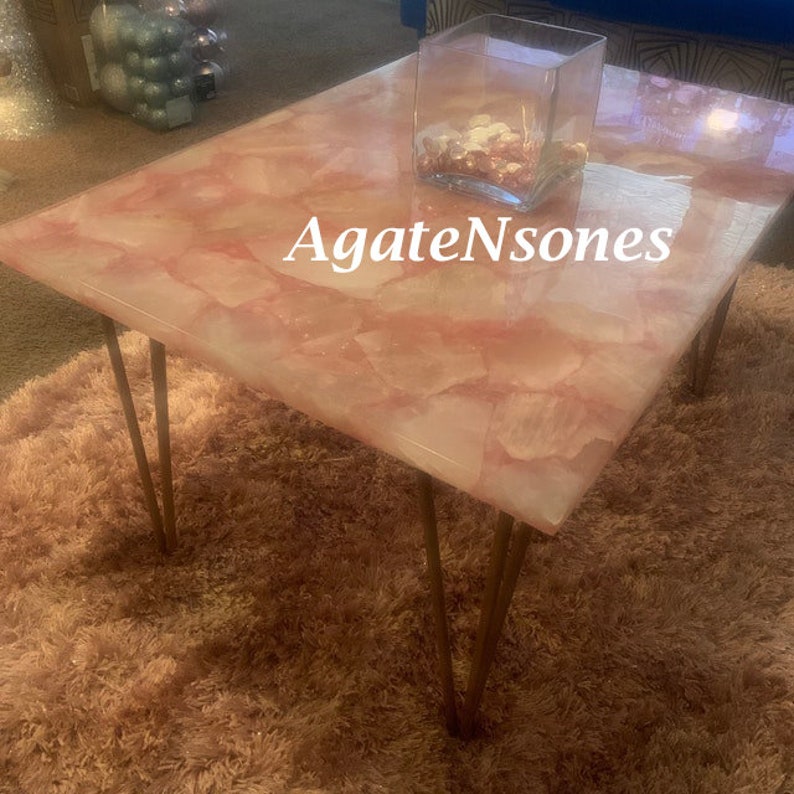 Rose Quartz Dine Table Office Table Rose Quartz Counter - Etsy