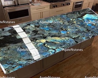 Labradorite Stone Dining Table Countertop Handmade Kitchen Slab for ...