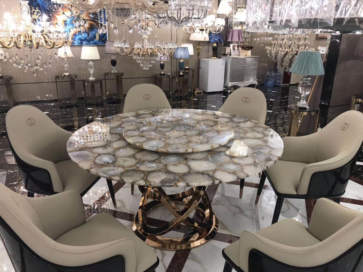 White Agate Table Coffee Table Agate Center Table Dining - Etsy