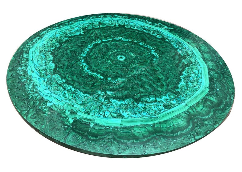 Green Marble Coffee/dining Table Top Malachite Inlay Random Stone Patio ...
