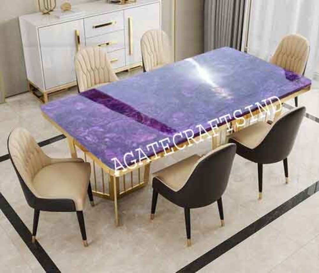 Amethyst Table, Amethyst Dining Table, Agate Table, Amethyst Crystal ...
