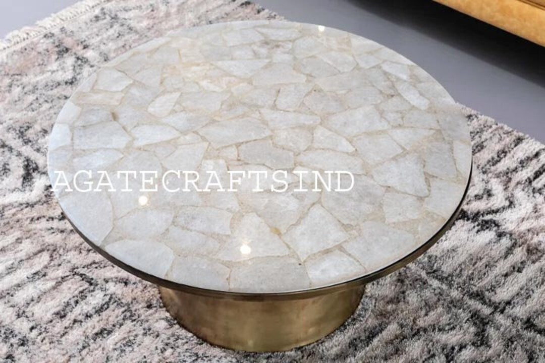 White Quartz Table Top, Round Quartz Table Top, Stone Coffee Table ...
