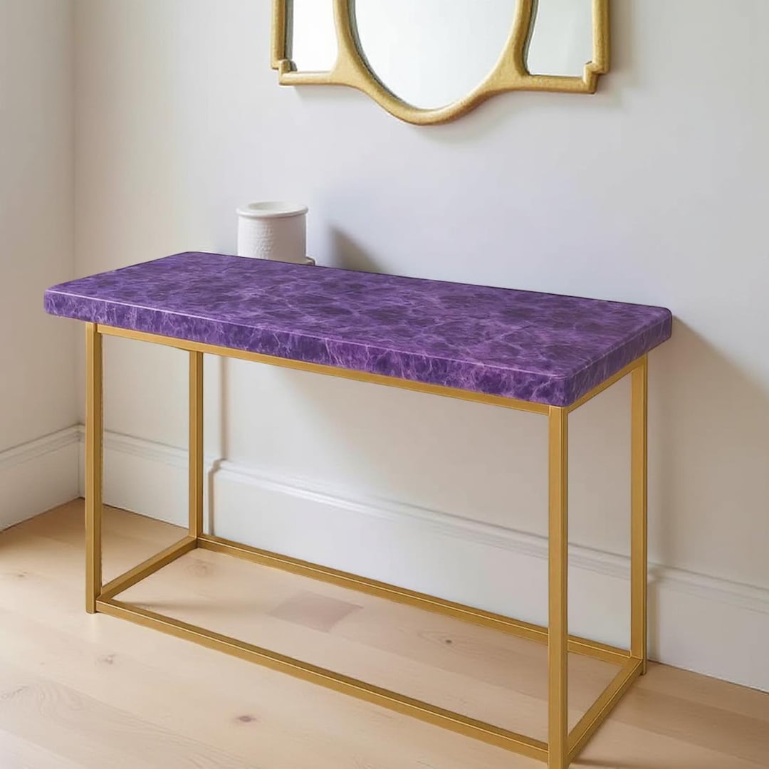 Handmade Amethyst Stone Console Table – Gemstone Slab Indoor Outdoor ...
