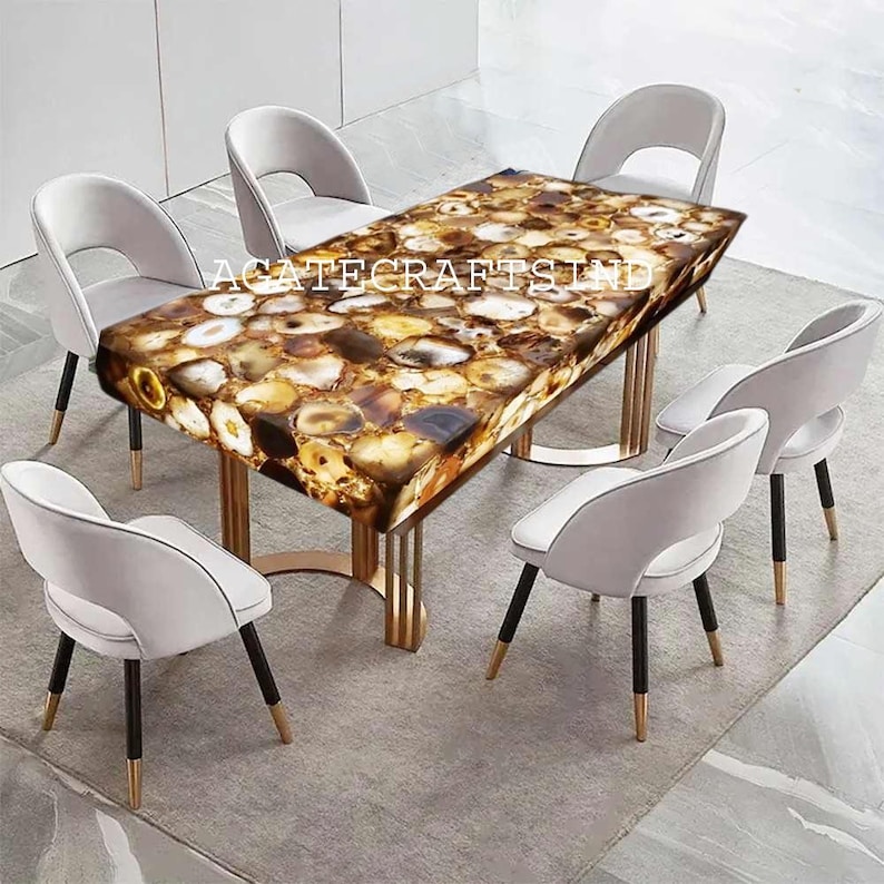 Handcrafted Geode Agate Table Top: Luxury Stone Countertop - Etsy