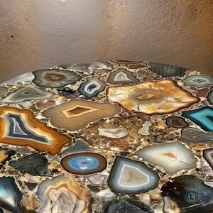 Handcrafted Agate Stone Table Tops – Round Dining Tables, Side Tables ...