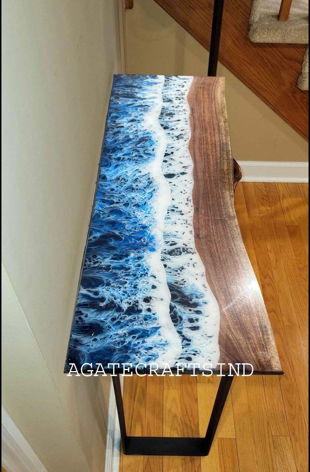 Epoxy Wave Ocean Table, Dining Table, Resin Coffee Table, River Table ...