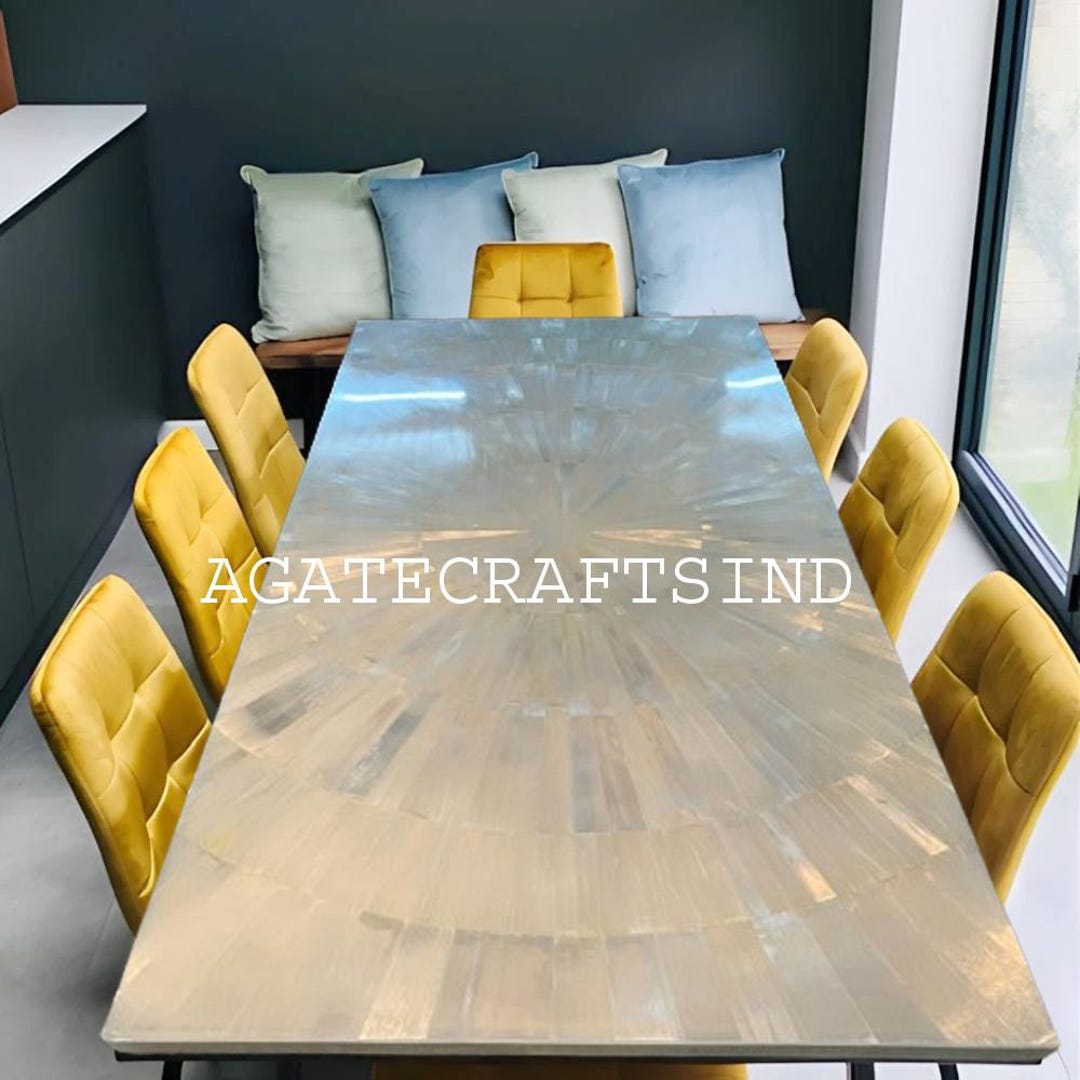 Handmade Selenite Table Top With Sun Rays Design - Etsy