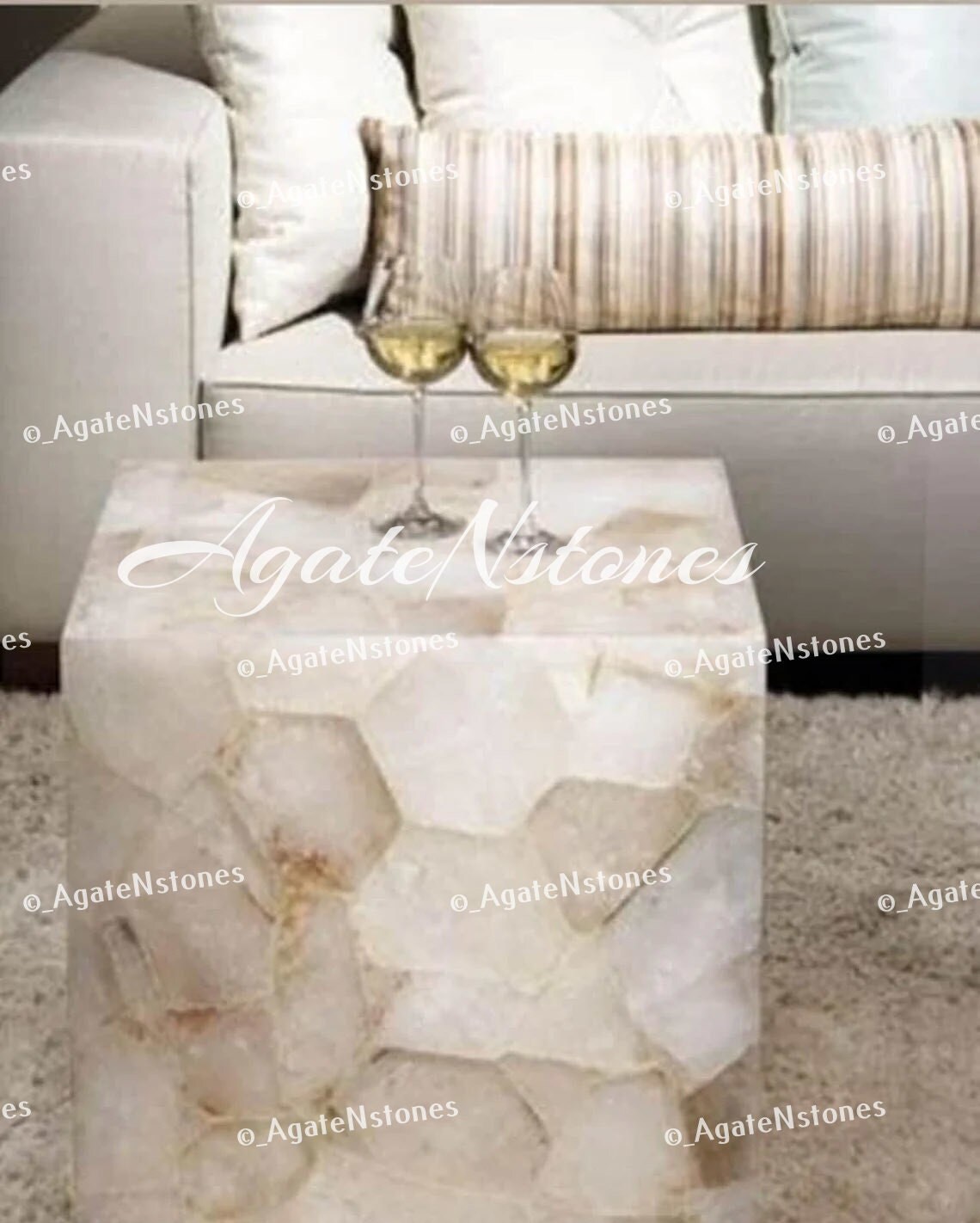 Quartz Coffee Table Quartz Center Table White Quartz Console - Etsy