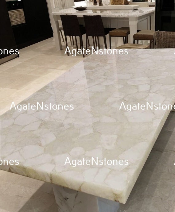 White Quartz Dining Table White Quartz Center Table Living Room Table Kitchen Counter Slab Computer Desk Handmade Furniture and Decor Etsy