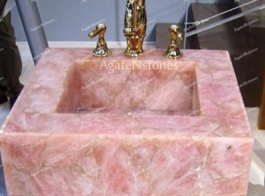 Buy Rose Quartz Vanity Counter Sink ,luxury Bathroom Decor, Pink Marble ...