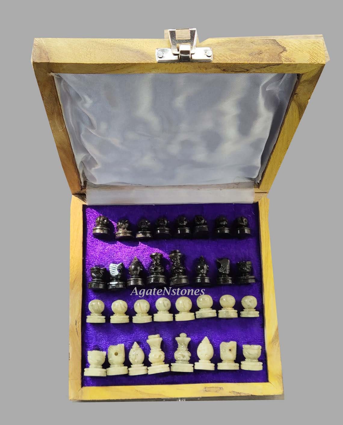 Wooden Chess Box With Chess Pieces Wooden Chess Set for - Etsy