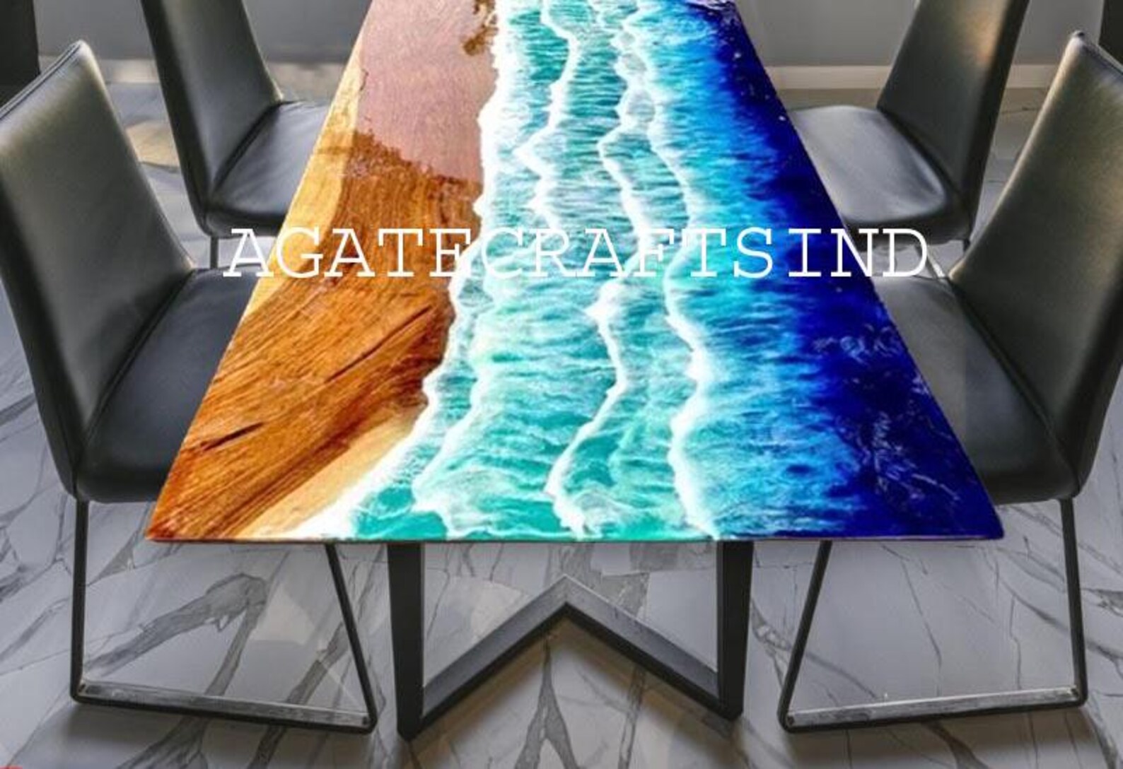 Ocean Wave Epoxy Table, Epoxy Resin Table, Epoxy Wooden River Table Top ...
