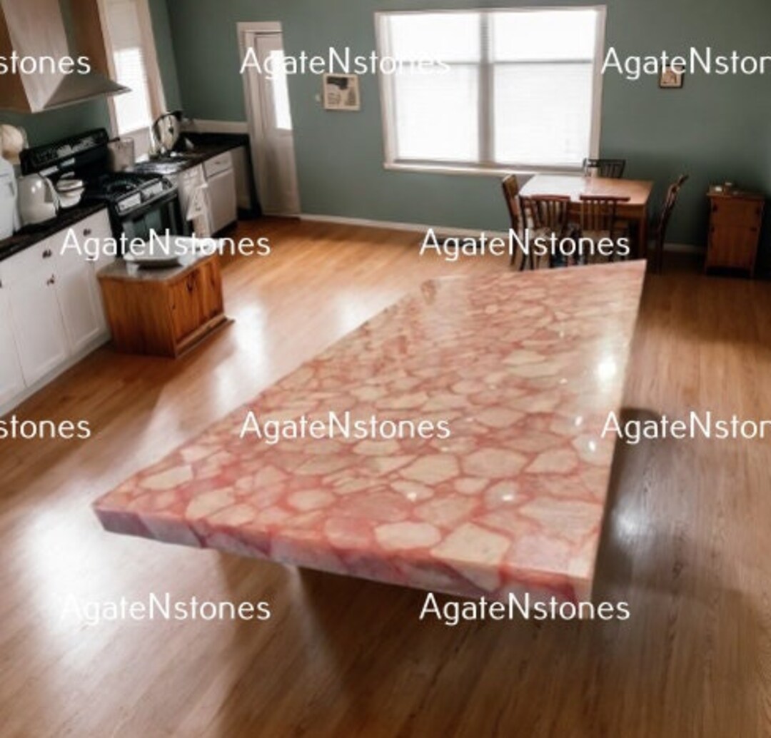 Rose Quartz Dining Table Top / Quartz Dining Table/pink Quartz Stone ...