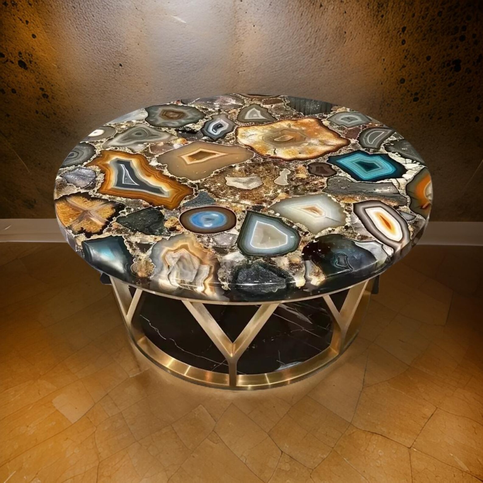 Handcrafted Agate Stone Table Tops – Round Dining Tables, Side Tables ...