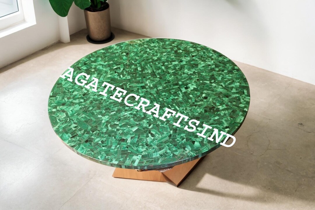 Malachite Table, Malachite Coffee Table, Malachite Round Table, Side ...